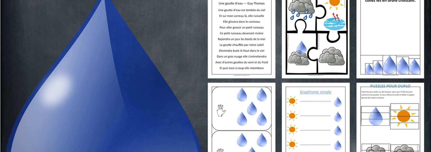 Cycle de l’eau fiche à imprimer et liste de lecture – Maman des fauves