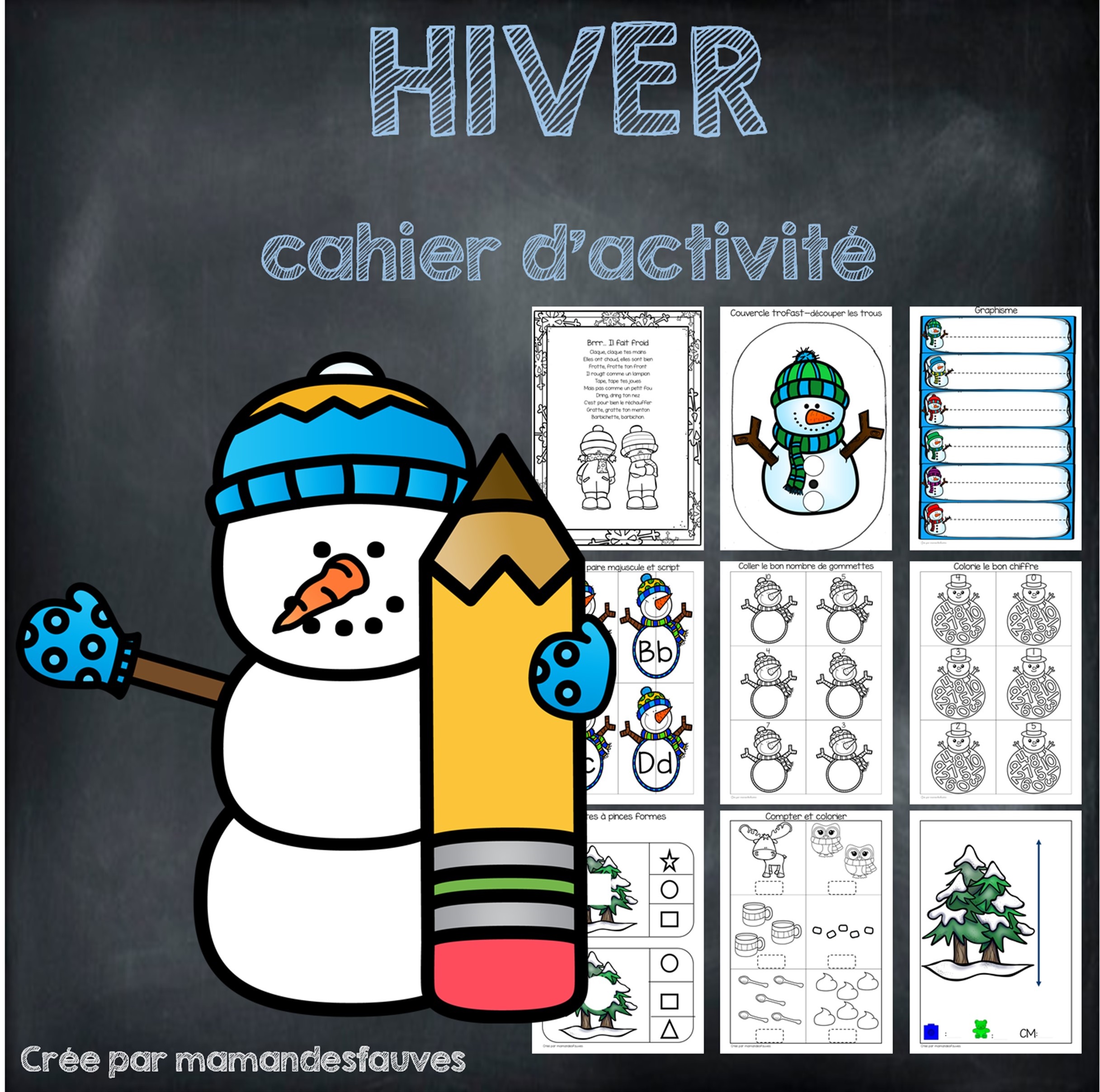 Hiver – fiches à imprimer – Maman des fauves
