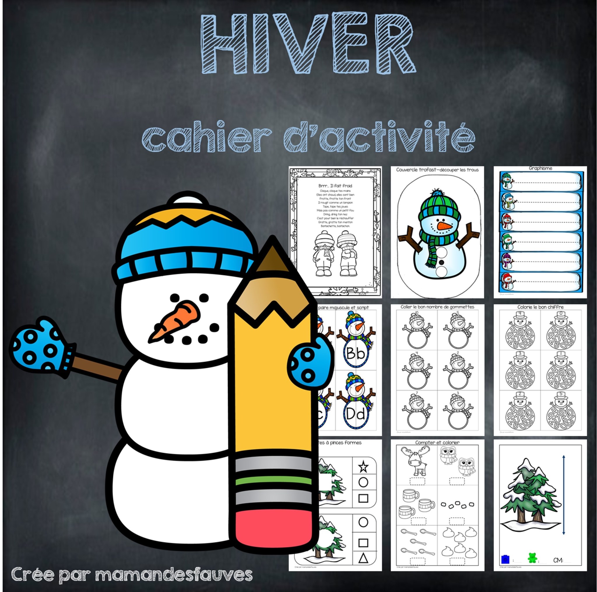 Hiver – fiches à imprimer – Maman des fauves
