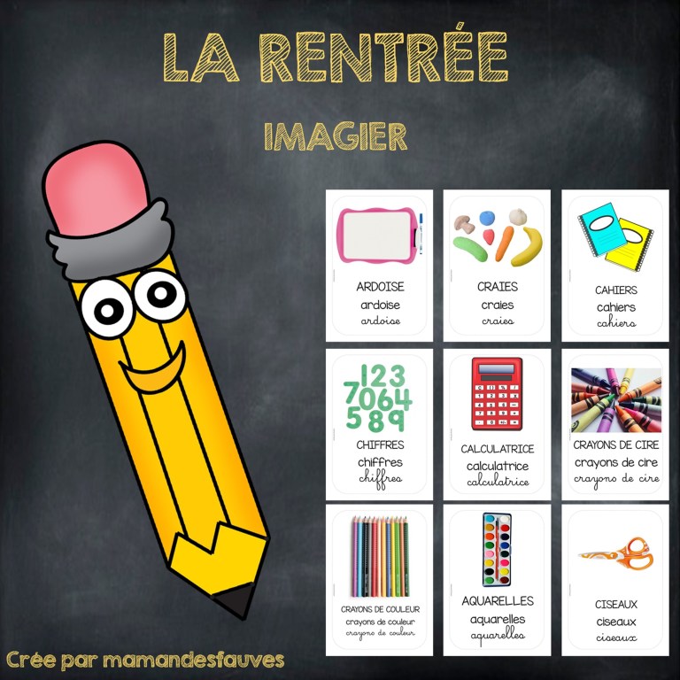 La rentrée – fiches à imprimer – Maman des fauves
