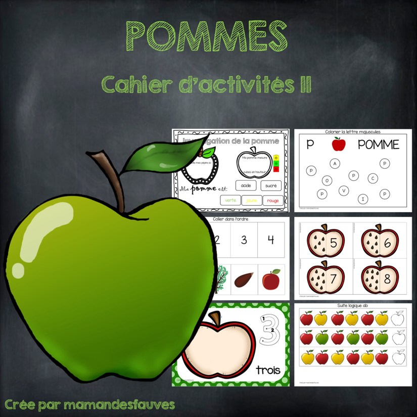 Pommes – fiches à imprimer – Maman des fauves
