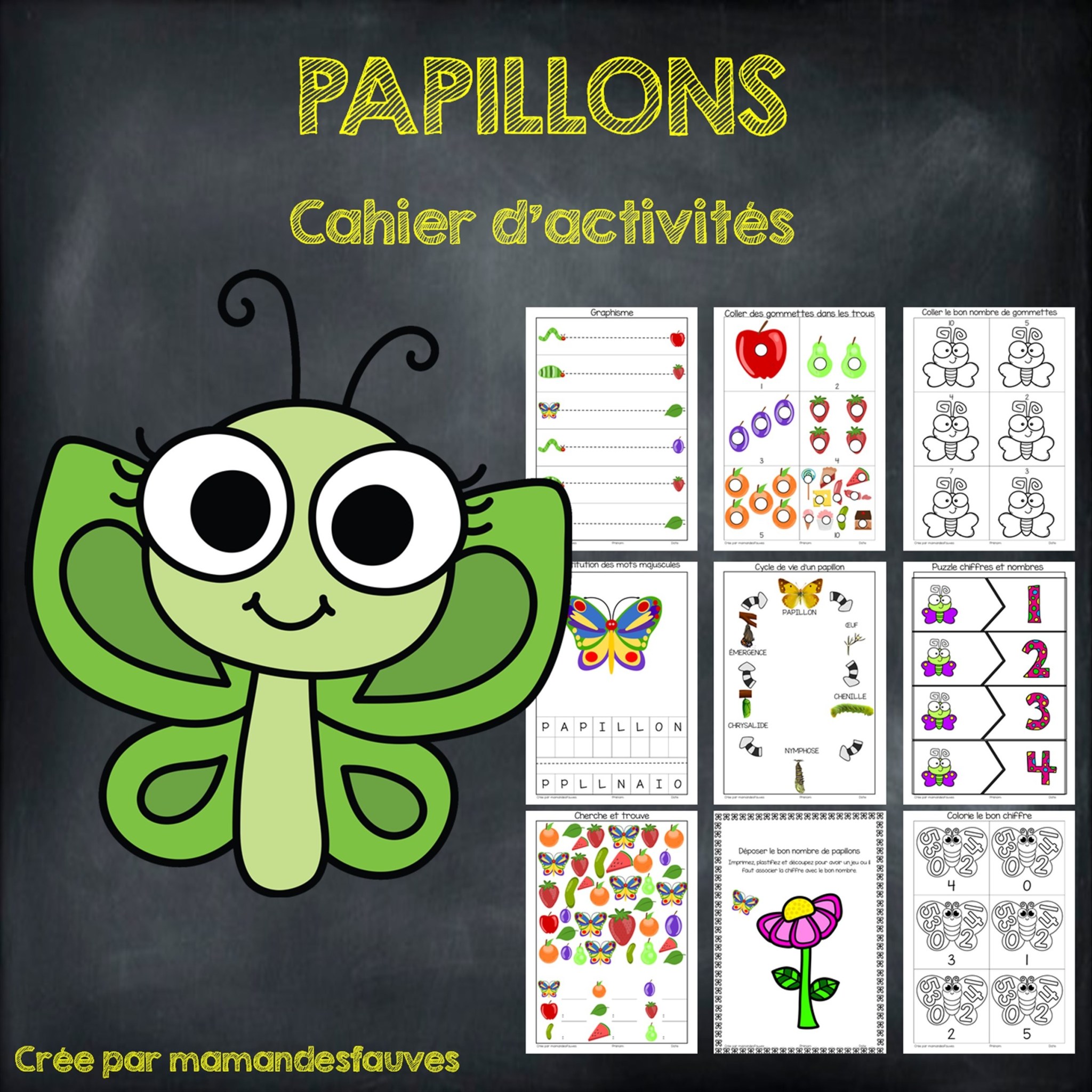 Papillons – fiches à imprimer – Maman des fauves