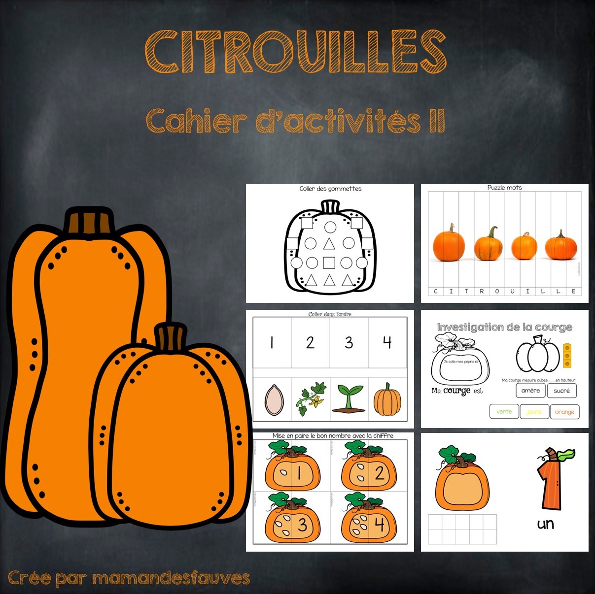 Citrouilles – fiches à imprimer – Maman des fauves