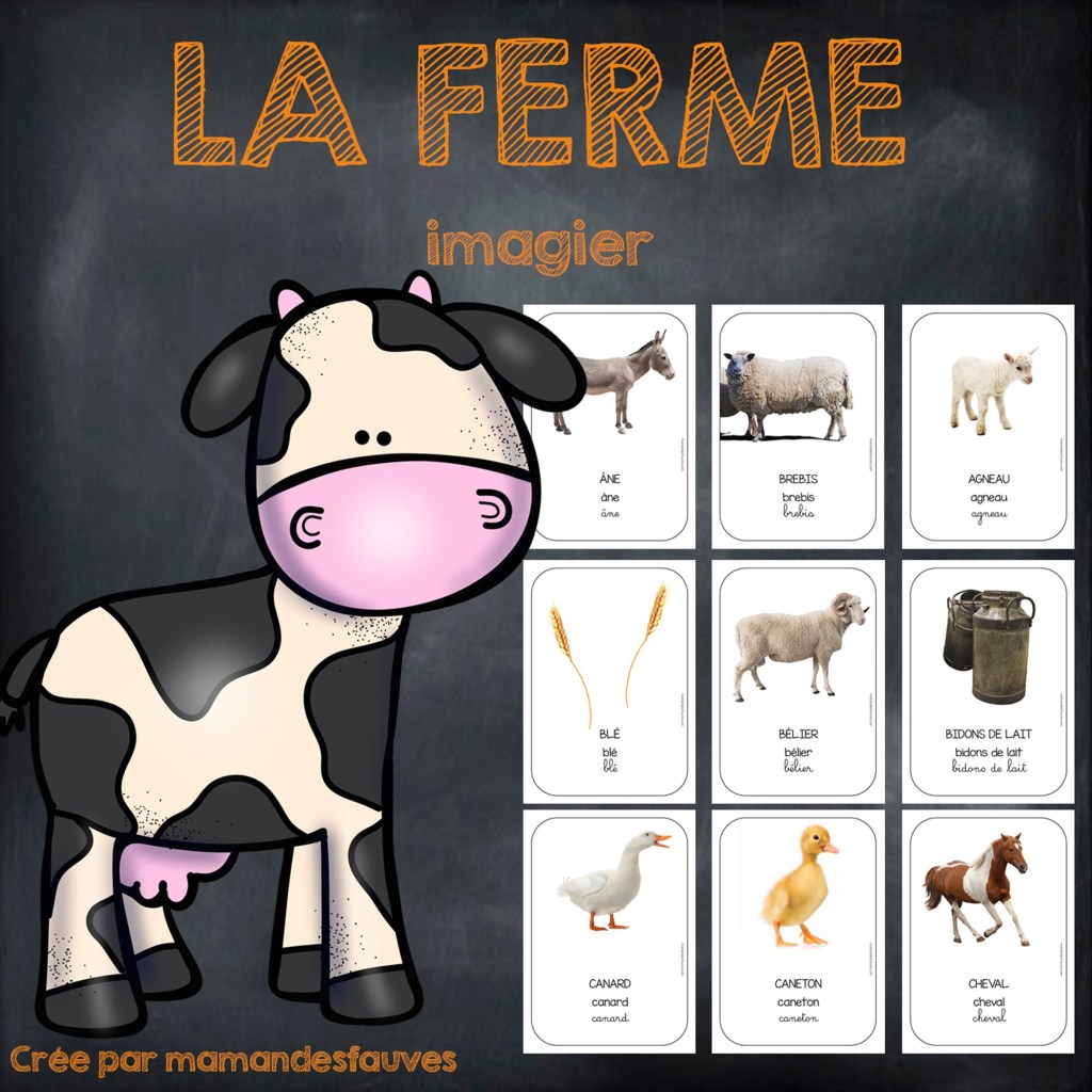La ferme – fiches à imprimer – Maman des fauves