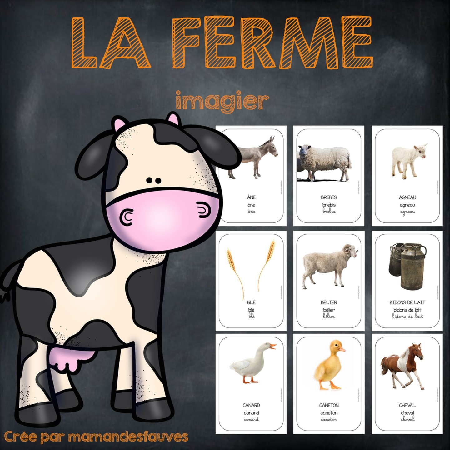 La ferme – fiches à imprimer – Maman des fauves