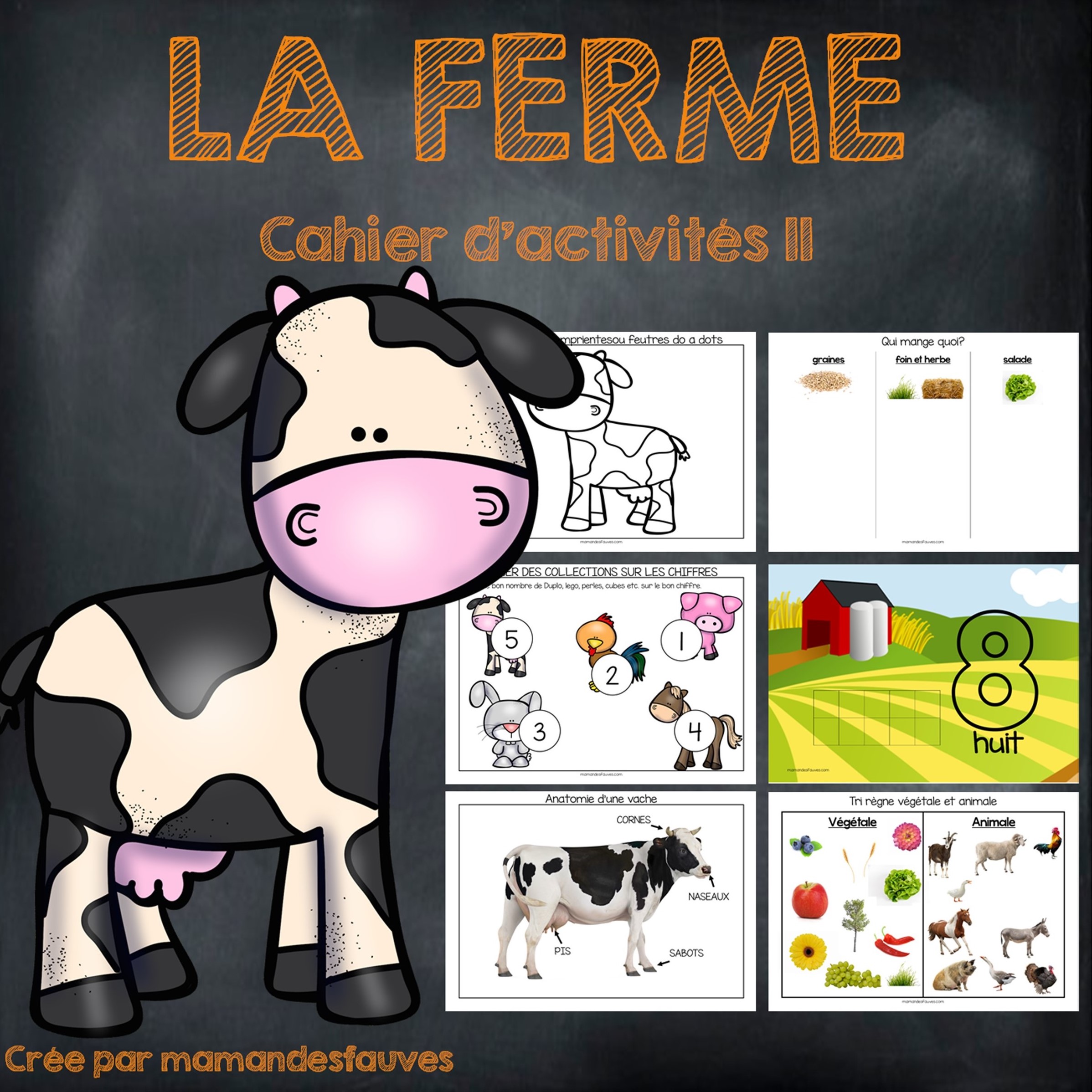 La ferme – fiches à imprimer – Maman des fauves