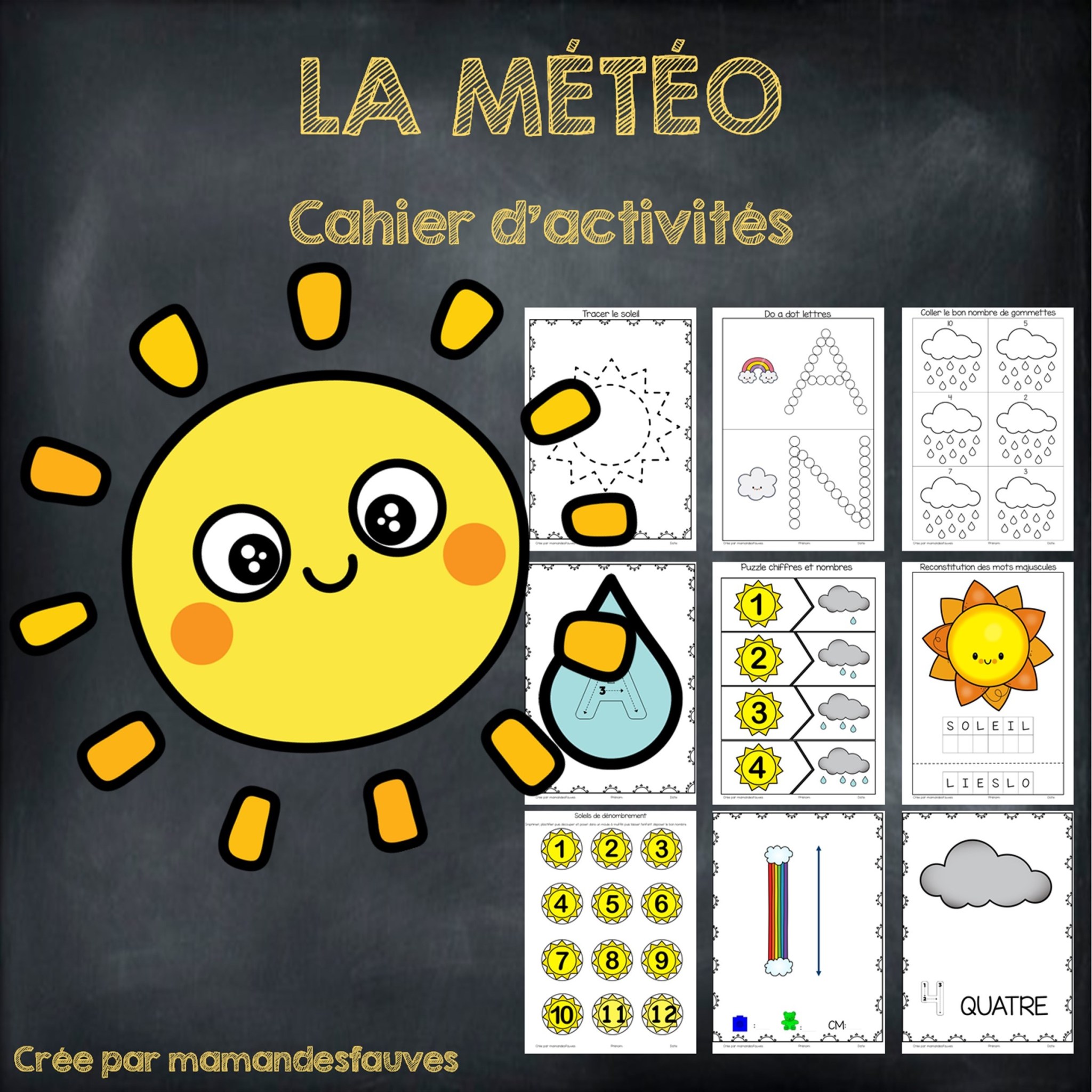 La météo fiches à imprimer – Maman des fauves